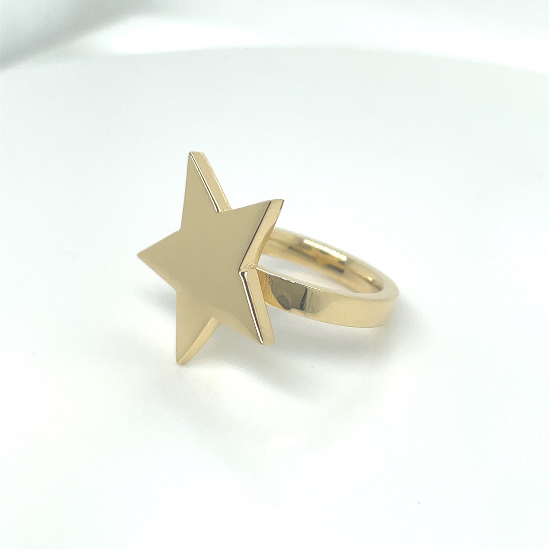 Large Solid Simple 14K Gold Plated Over .925 Sterling Silver - Etsy