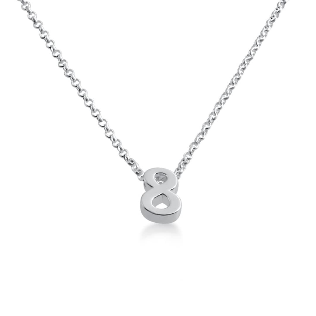 Number Eight 8 Symbol Serif Font Charm Pendant Necklace - Etsy