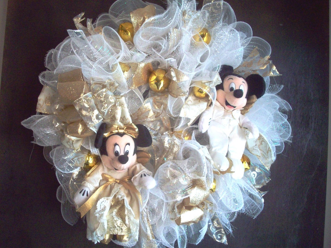 Christmas Wreath, Minnie Mickey Mouse Angel Wreath, XXL Christmas ...