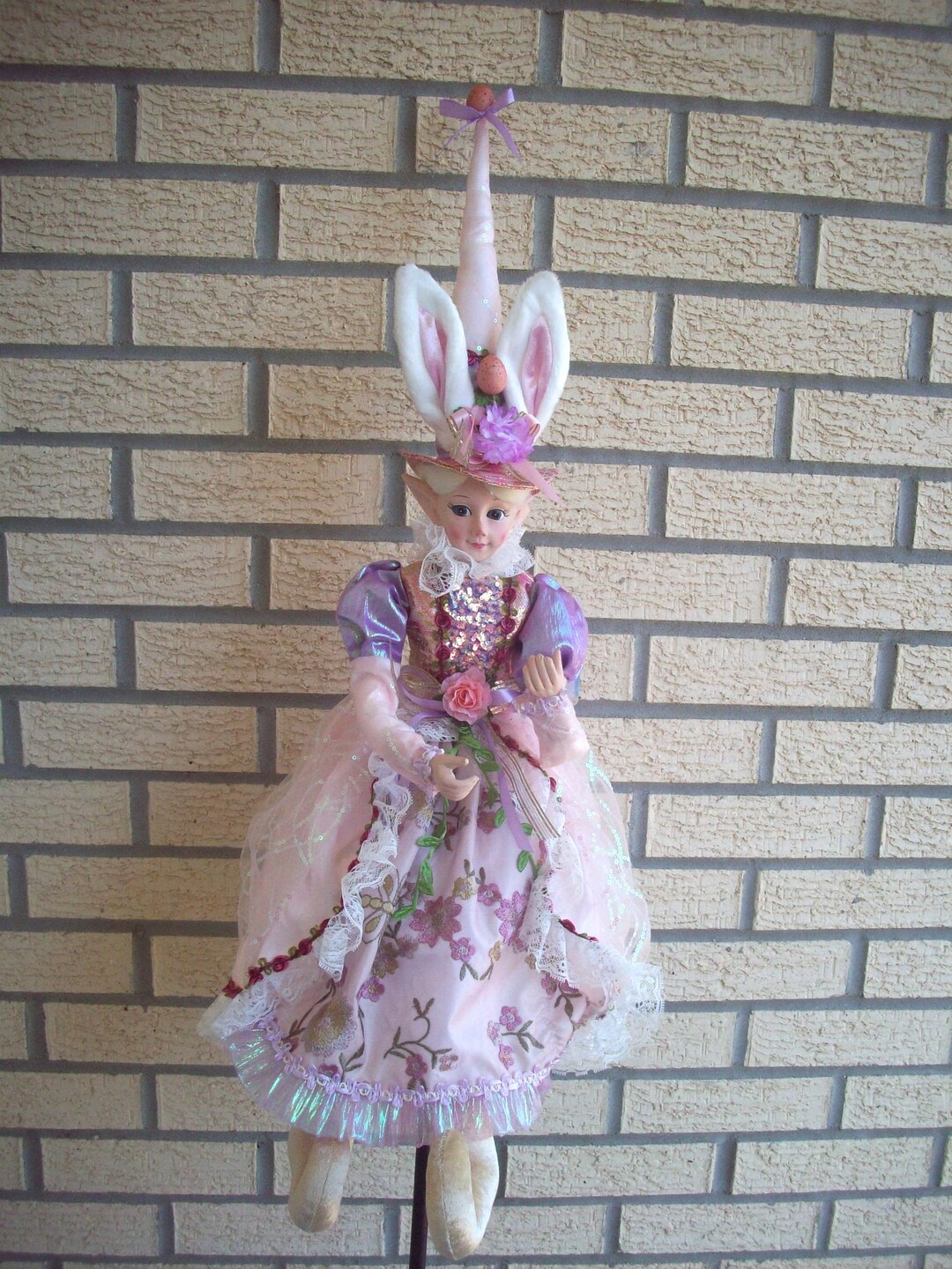 XL Easter Spring Posable Elf Doll Figure, Large Bunny Elf, Shelf Sitter ...