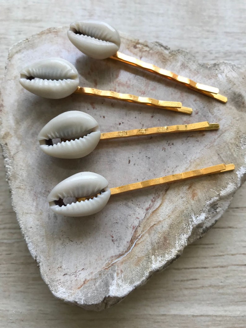 Cowrie Shell Hair Pin Beach Hairstyle Ocean Seashore Surfer | Etsy
