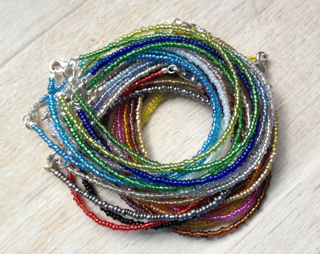 Seed Bead Anklet Stackable Beach Ocean Jewelry Music Festival Hippie ...