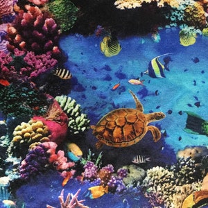 Face Mask Tropical Reef Coral Under the Sea Cotton Fabric Elastic ...