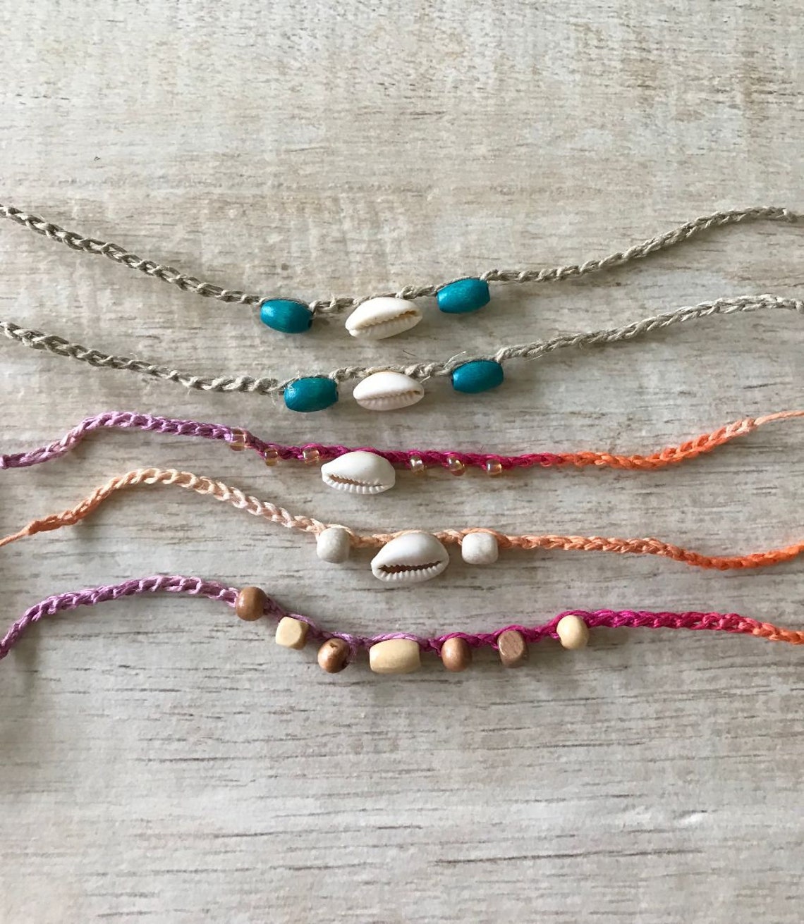 Beach Jewelry Shell Friendship Bracelet Anklet Boho Hippie - Etsy