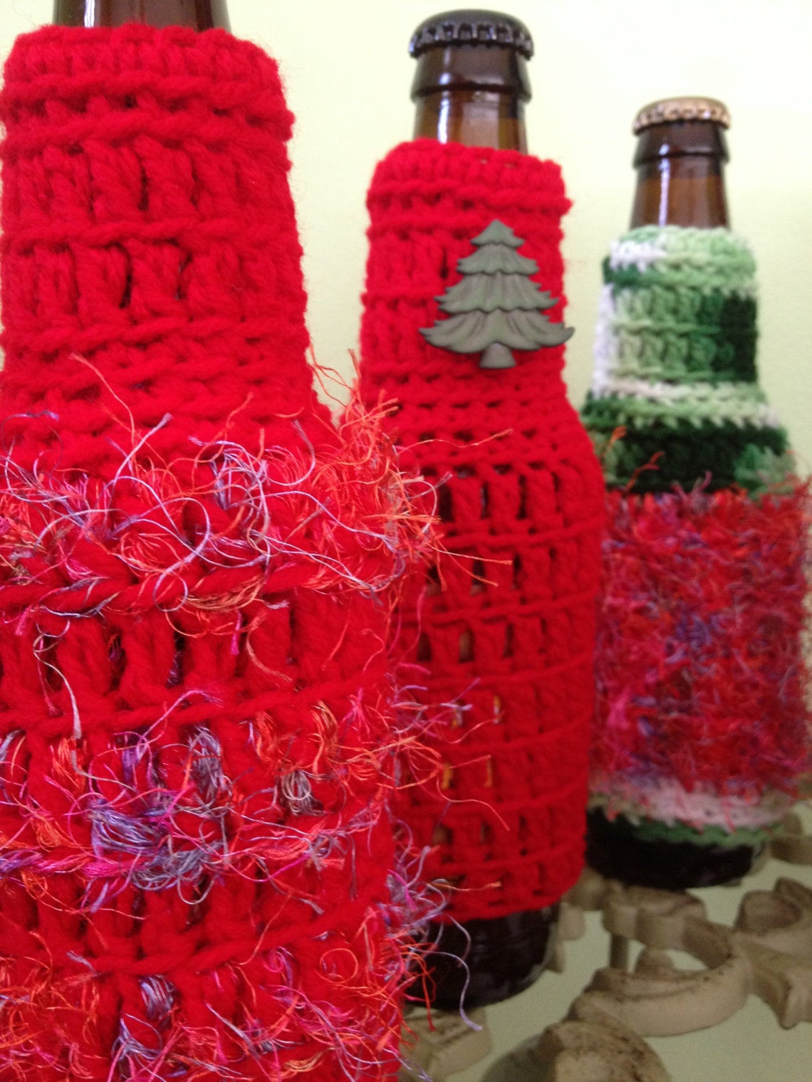 Ugly Christmas Sweater Beer Bottle Cover Drink Hugger Funny Party Favor ...