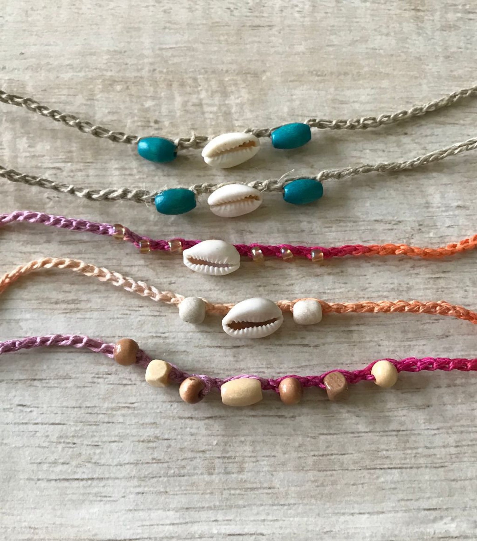 Beach Jewelry Shell Friendship Bracelet Anklet Boho Hippie - Etsy