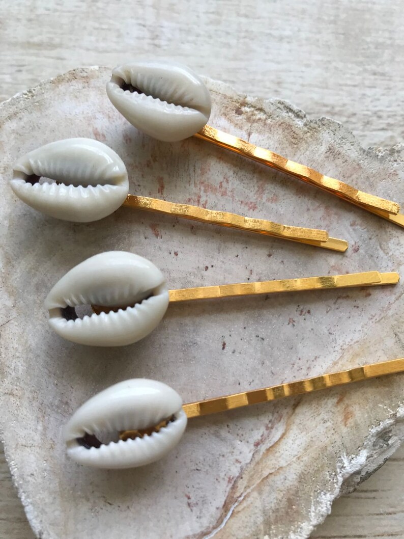 Cowrie Shell Hair Pin Beach Hairstyle Ocean Seashore Surfer | Etsy