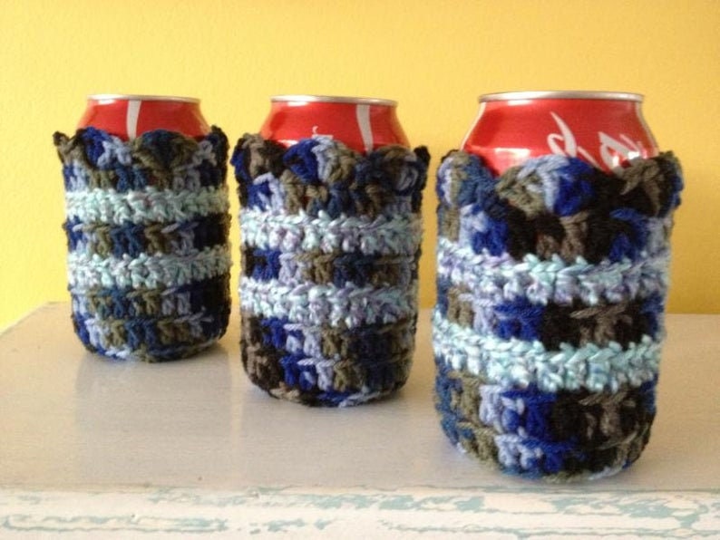 PATTERN CROCHET Can Cover Mason Jar Holiday Party Favor Cold Beer Soda ...
