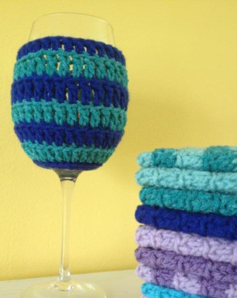 Wine Glass Cover Ready To Ship Crochet Ugly Christmas Sweater Etsy