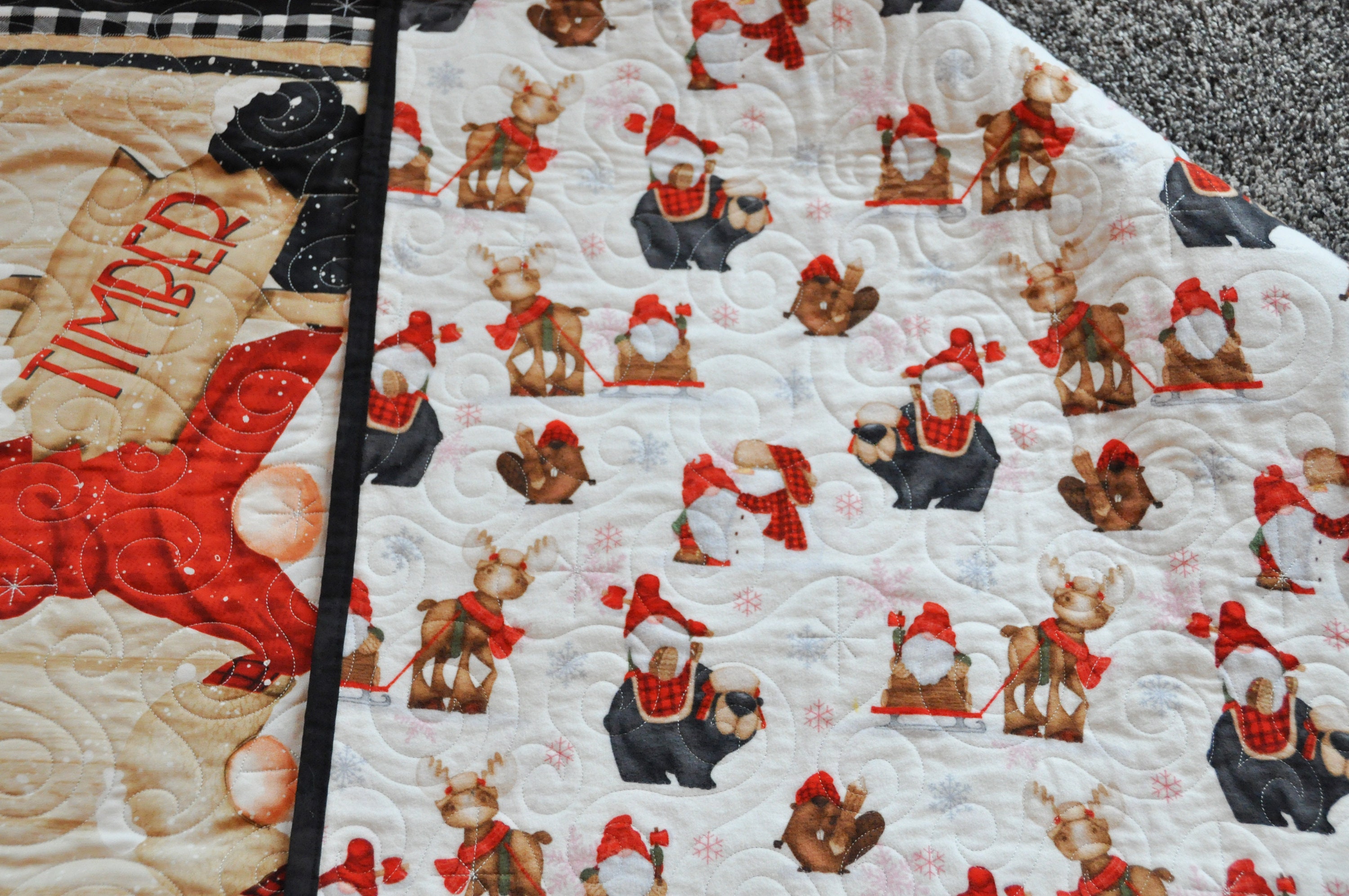 Timber Gnomes Christmas Quilt - Etsy