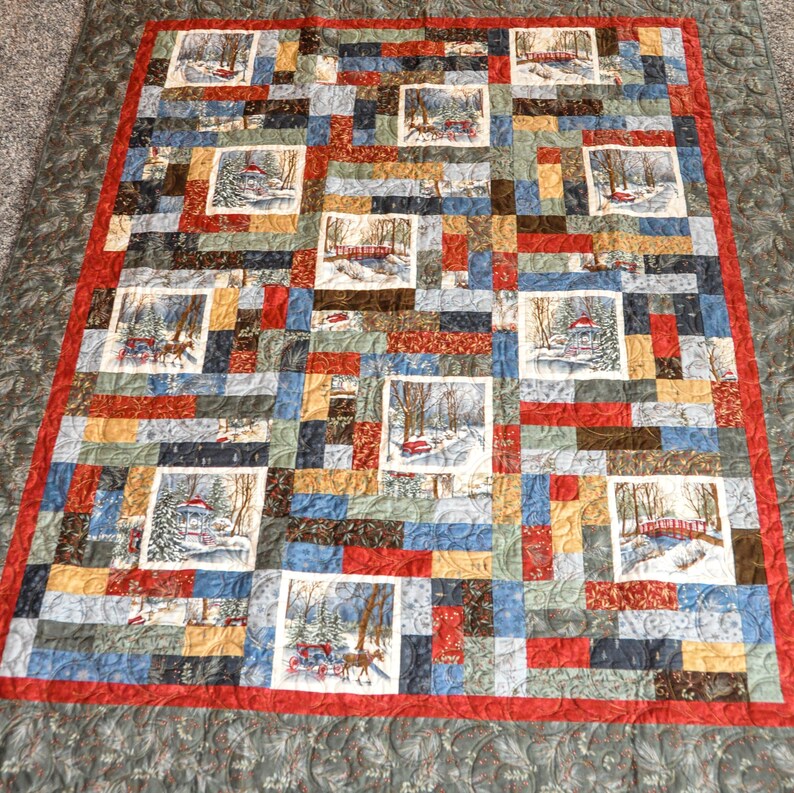 Christmas Scene Quilt - Etsy