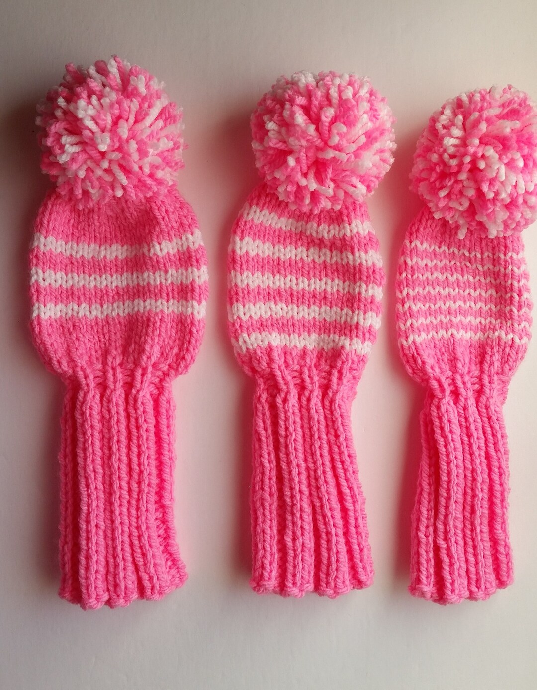 Hand Knit Golf Club Headcover: Custom Color, Pom or Tassel, Vintage ...