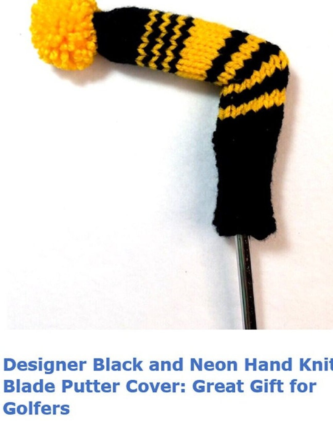 DIY KNITTING Pattern Designer Black/neon Blade Putter Cover Funky Golf ...