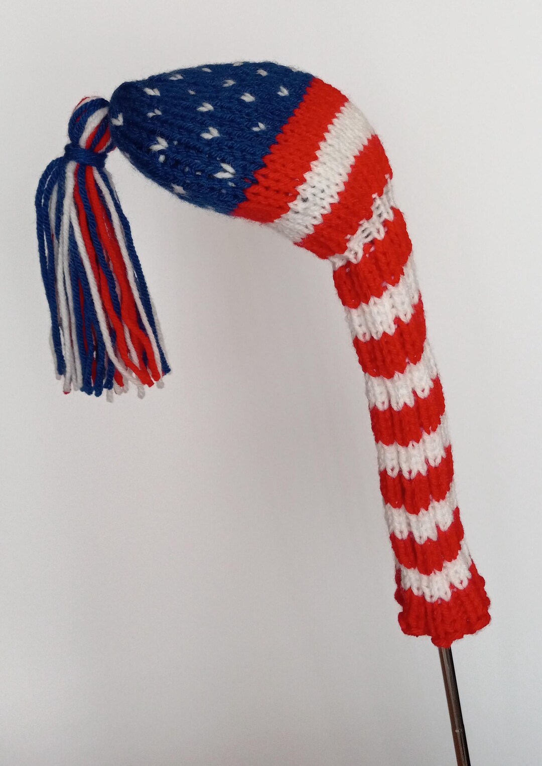Personalized Hand Knit USA Flag Mini Driver Golf Club Headcover ...