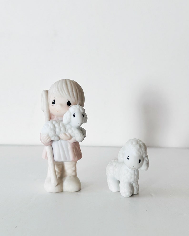 Precious Moment Shepard With Sheep Vintage Collectible - Etsy