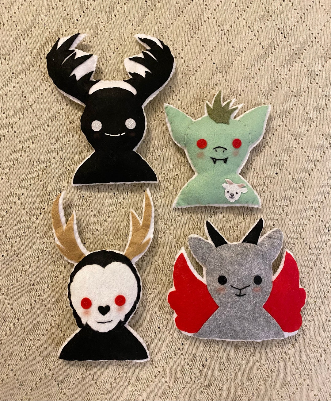 More Creepy Cute Felt Cryptid Ornaments: Chupacabra, Black Antler ...