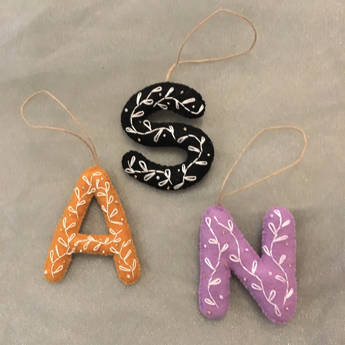Felt Beaded Alphabet Ornaments - Etsy