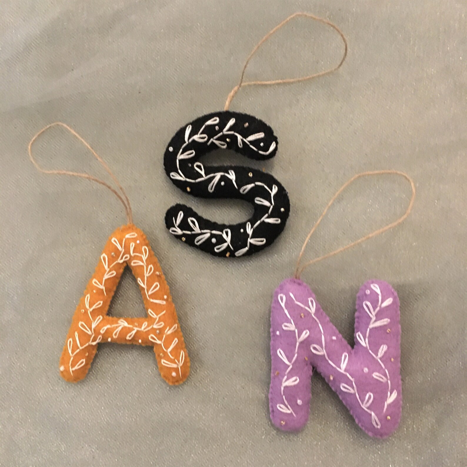 Felt Beaded Alphabet Ornaments - Etsy