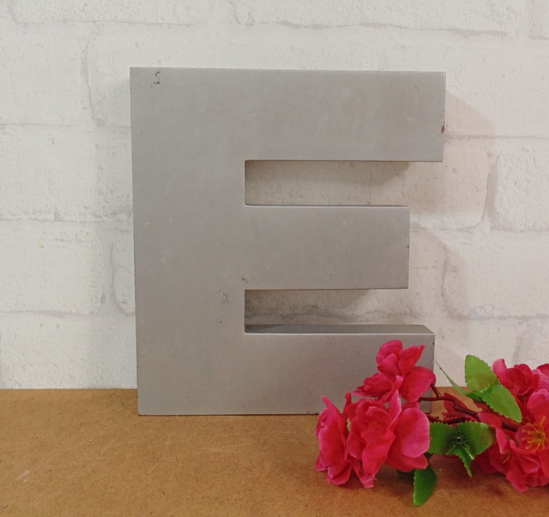 8 Vintage Industrial Letter E Galvanized Metal Letter - Etsy