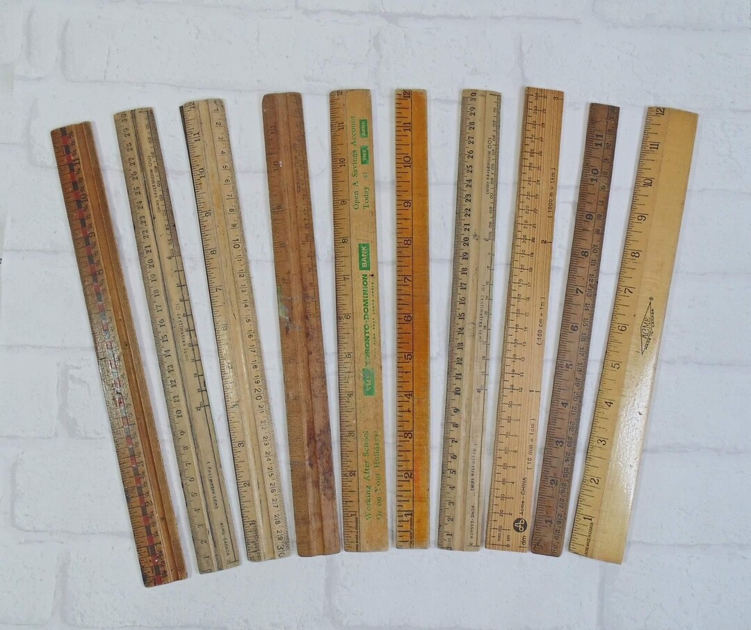 Lot of 10 Vintage Wooden Rulers for Crafting, Upcycling, Repurposing - Etsy