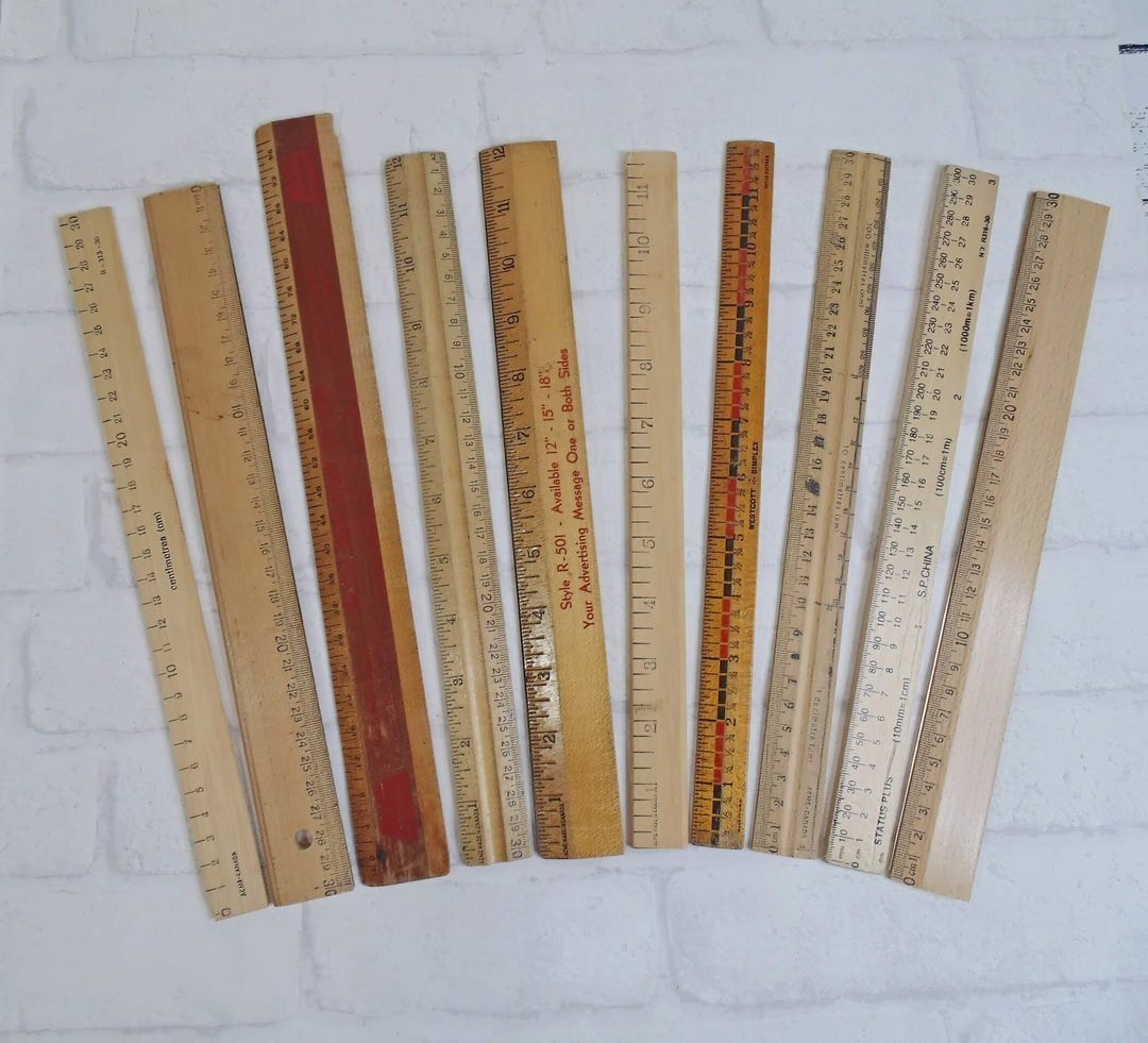 Lot of 10 Vintage Wooden Rulers for Crafting, Upcycling, Repurposing - Etsy