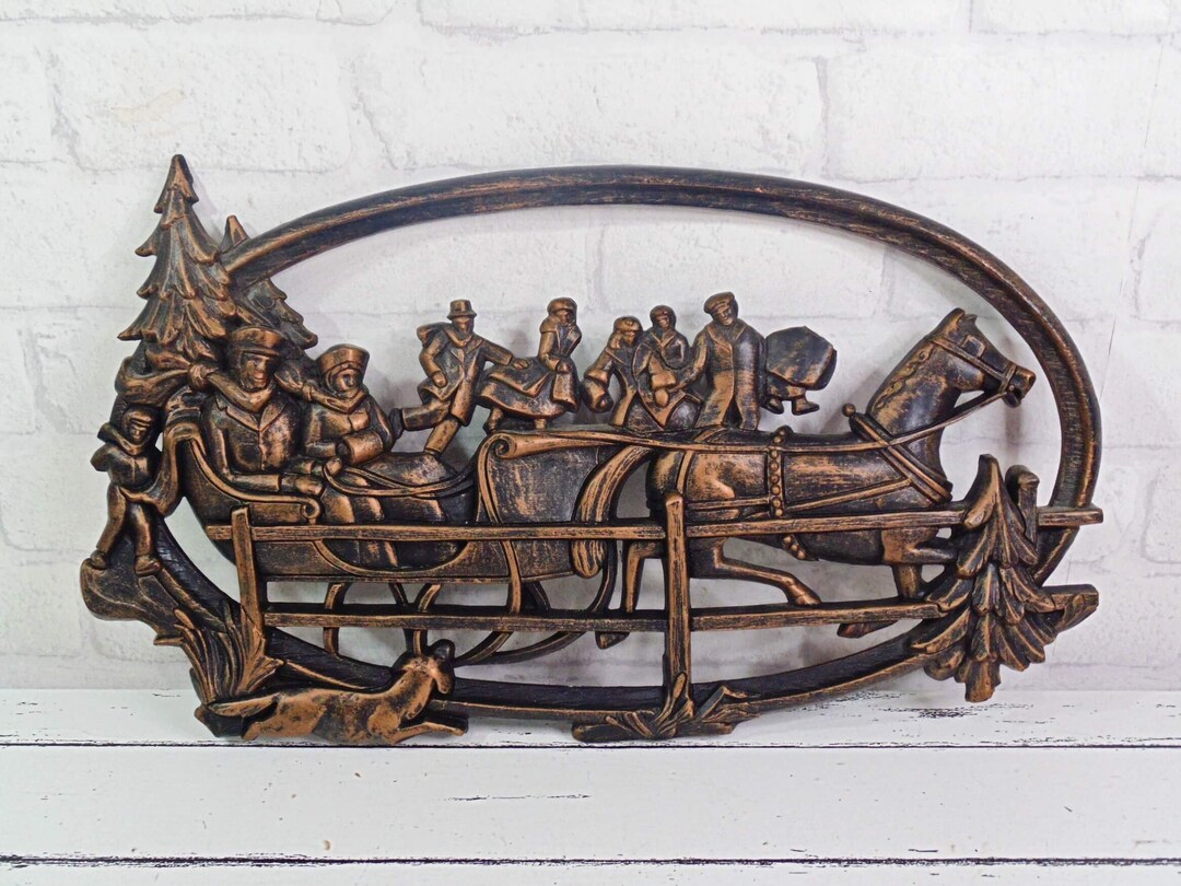 Vintage 1970s Syroco Christmas Scene Wall Plaque - Etsy