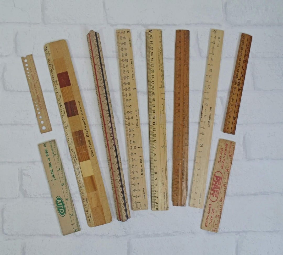 Lot of 10 Vintage Wooden Rulers for Crafting, Upcycling, Repurposing - Etsy