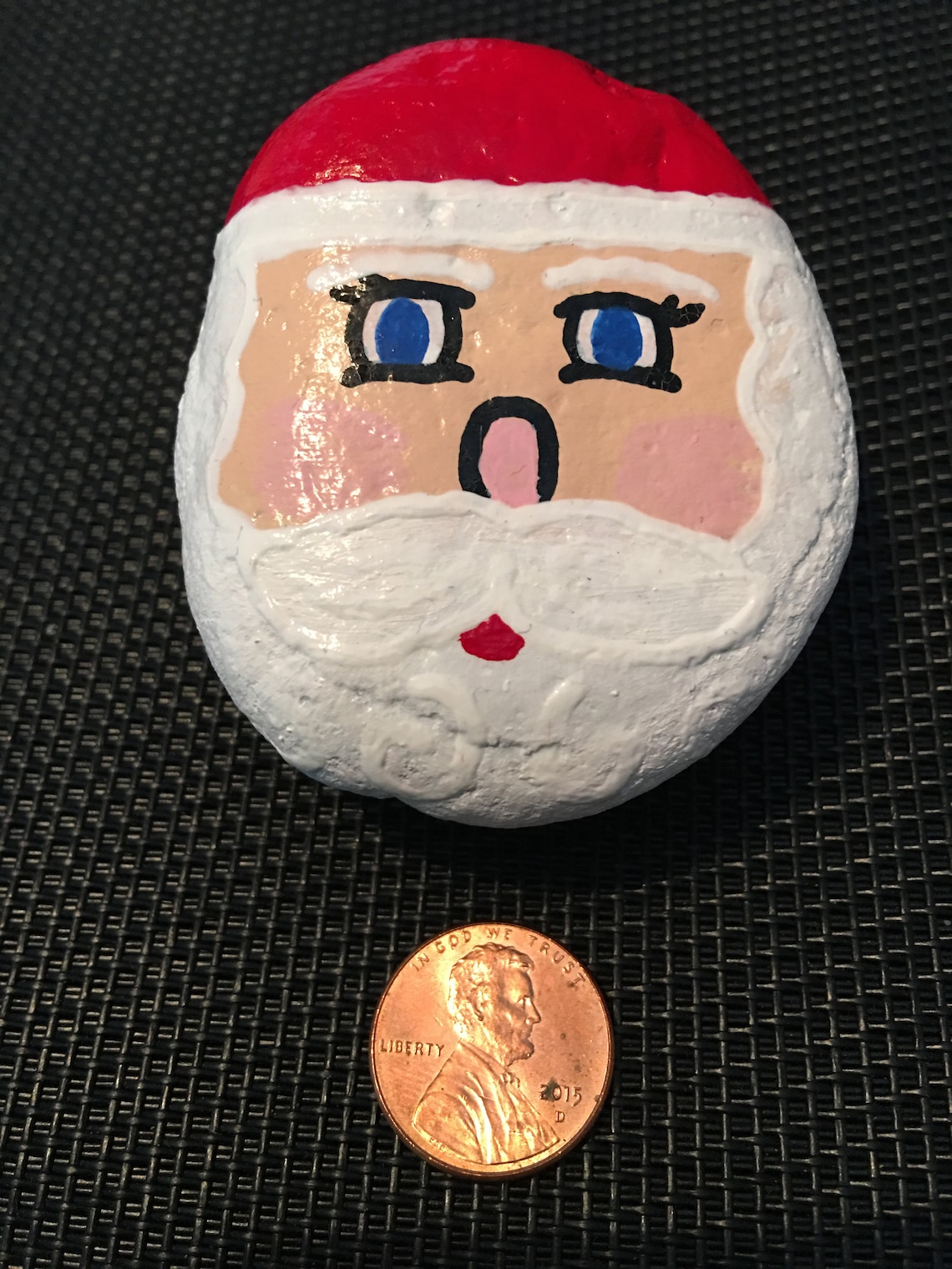 Christmas Santa Painted Rock - Etsy