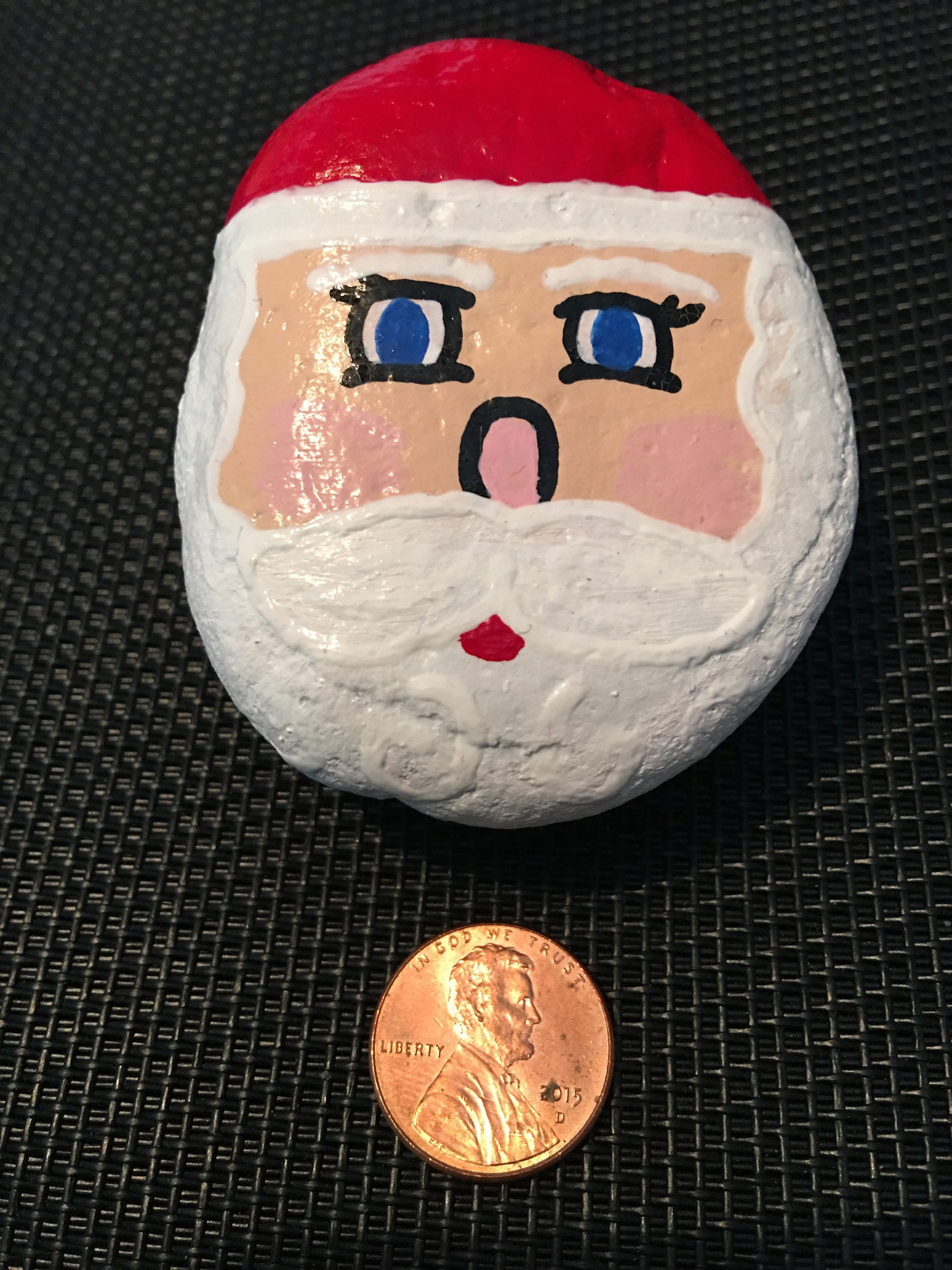 Christmas Santa Painted Rock - Etsy