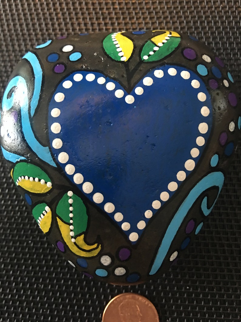 Blue Heart Love Rock - Etsy
