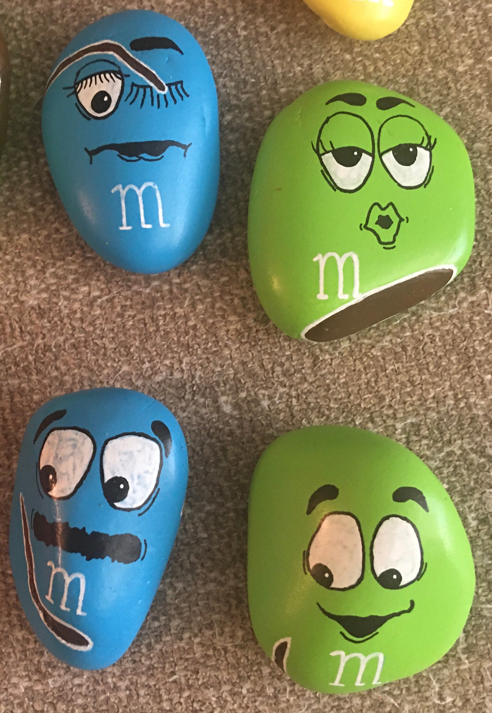 Giant Peanut M&M Candy Painted Rocks - Etsy