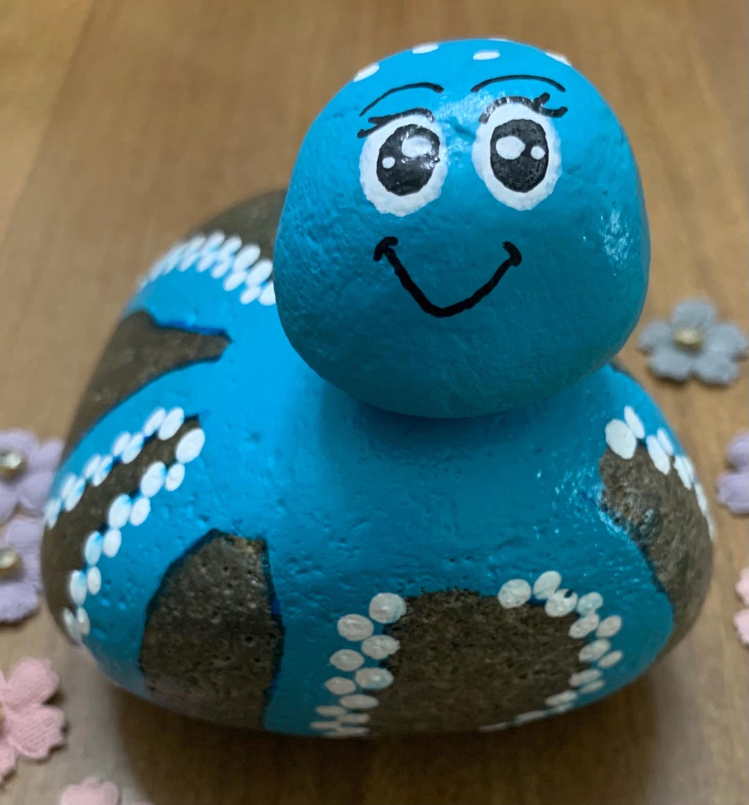 Happy Blue Octopus Painted Rock - Etsy
