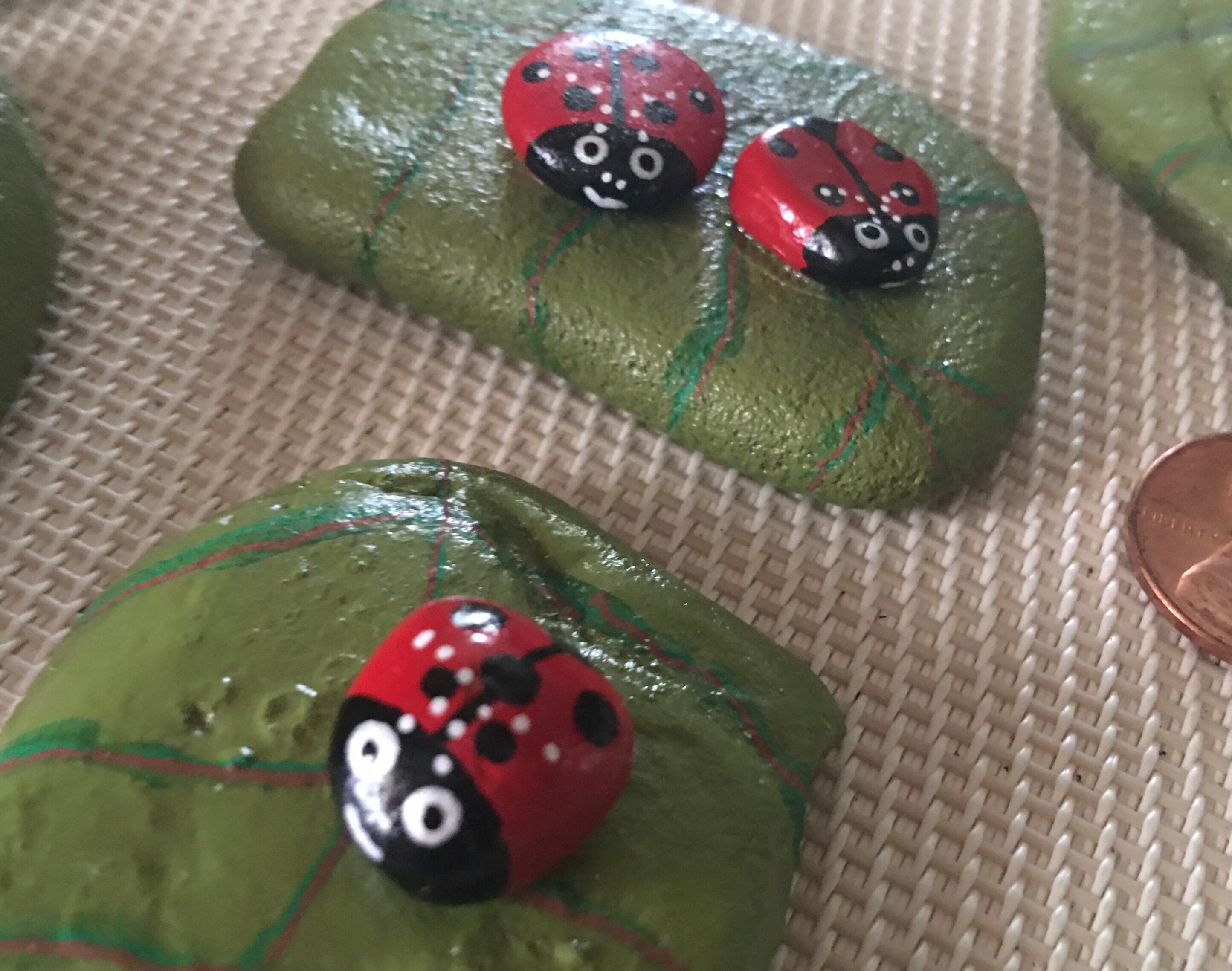 Small Ladybug and Frog Leaf Painted Rocks - Etsy
