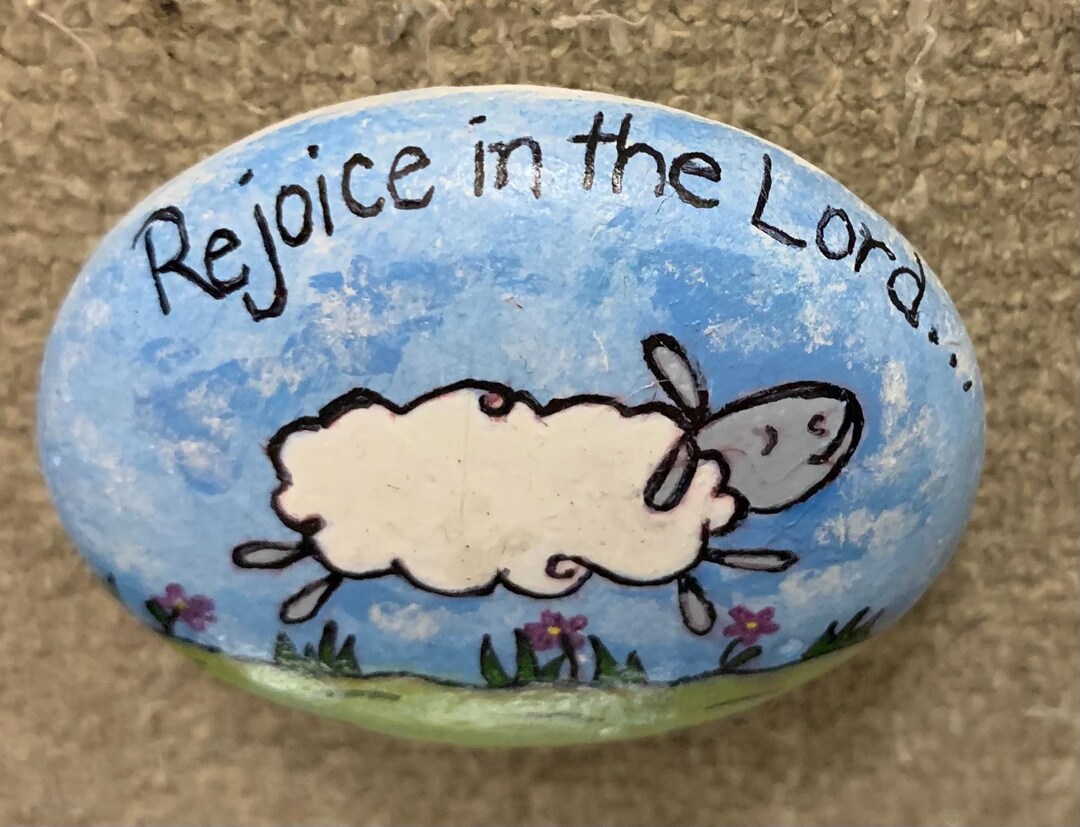 Rejoice in the Lord Painted Love Rock - Etsy