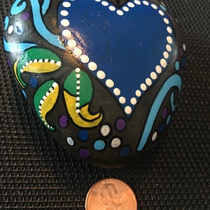 Blue Heart Love Rock - Etsy