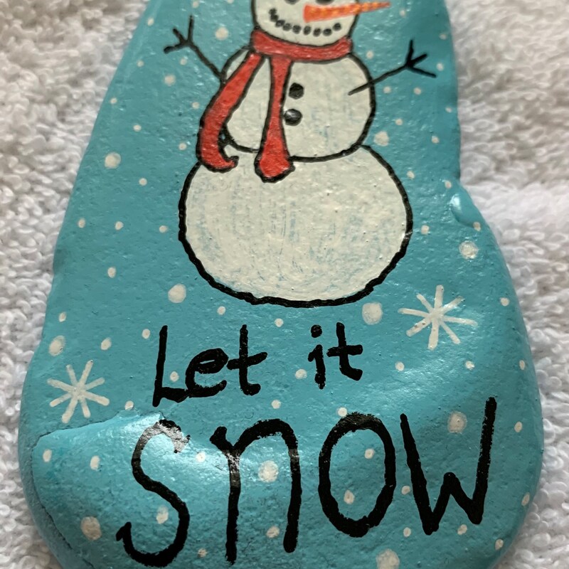 Painted Snowman Rocks - Etsy