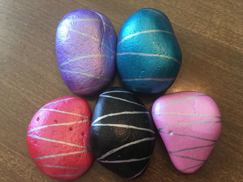 Striped Easter Rocks | Etsy