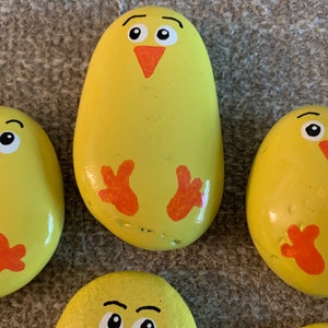 Yellow Easter Chicks, Painted Rocks - Etsy