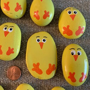 Yellow Easter Chicks, Painted Rocks - Etsy