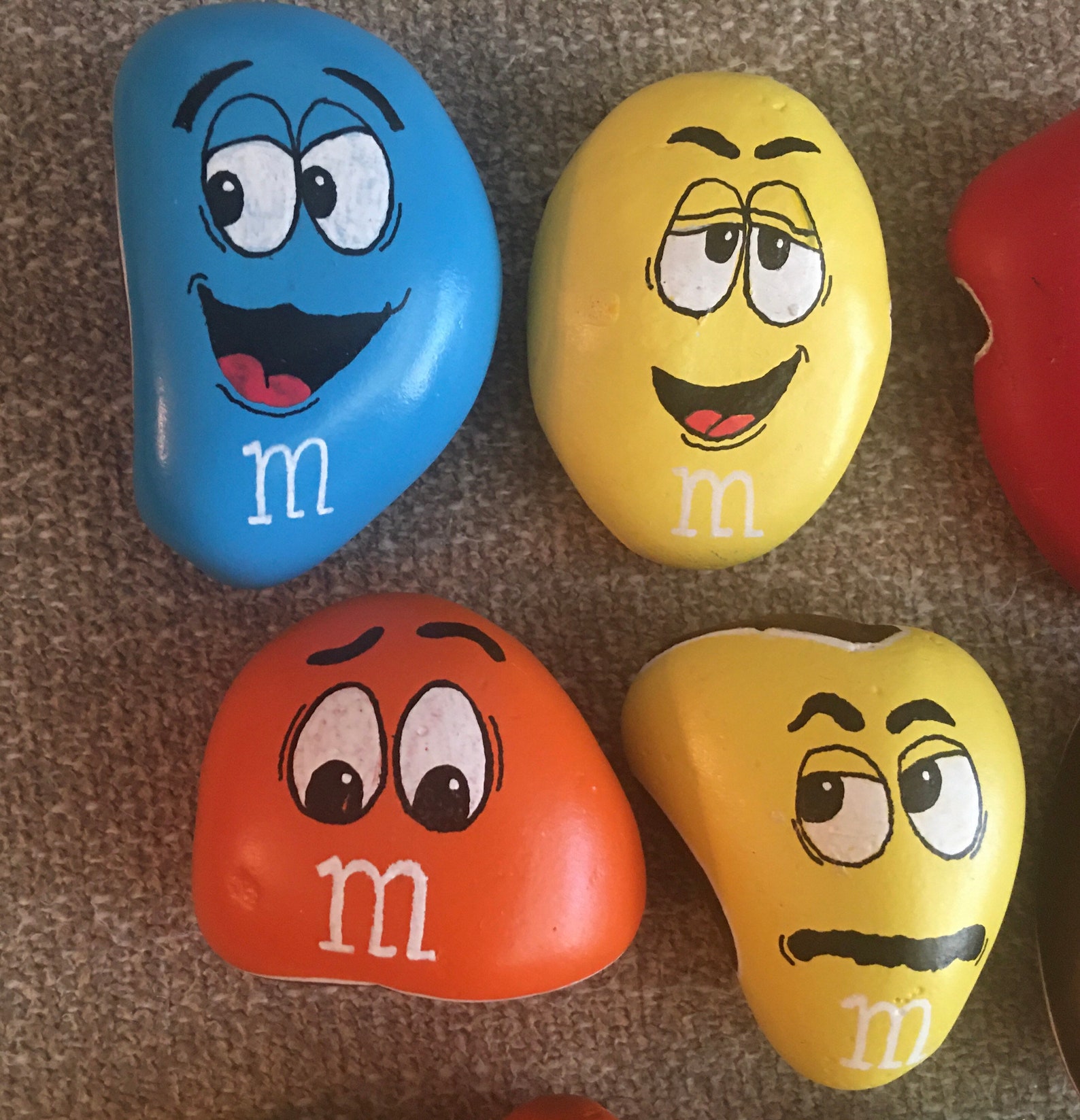 Giant Peanut M&M Candy Painted Rocks - Etsy