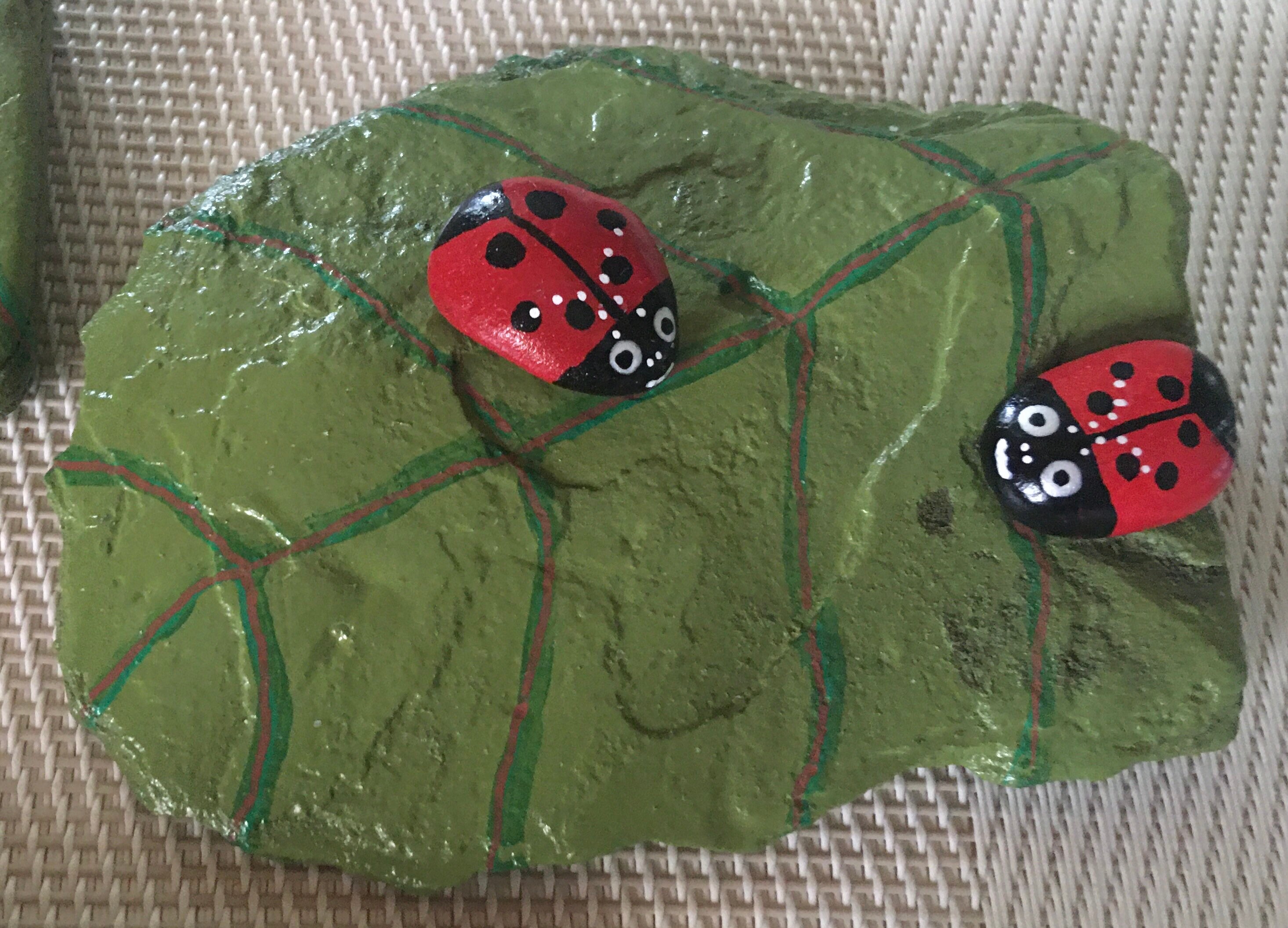Medium Ladybug and Frog Leaf Painted Rocks - Etsy
