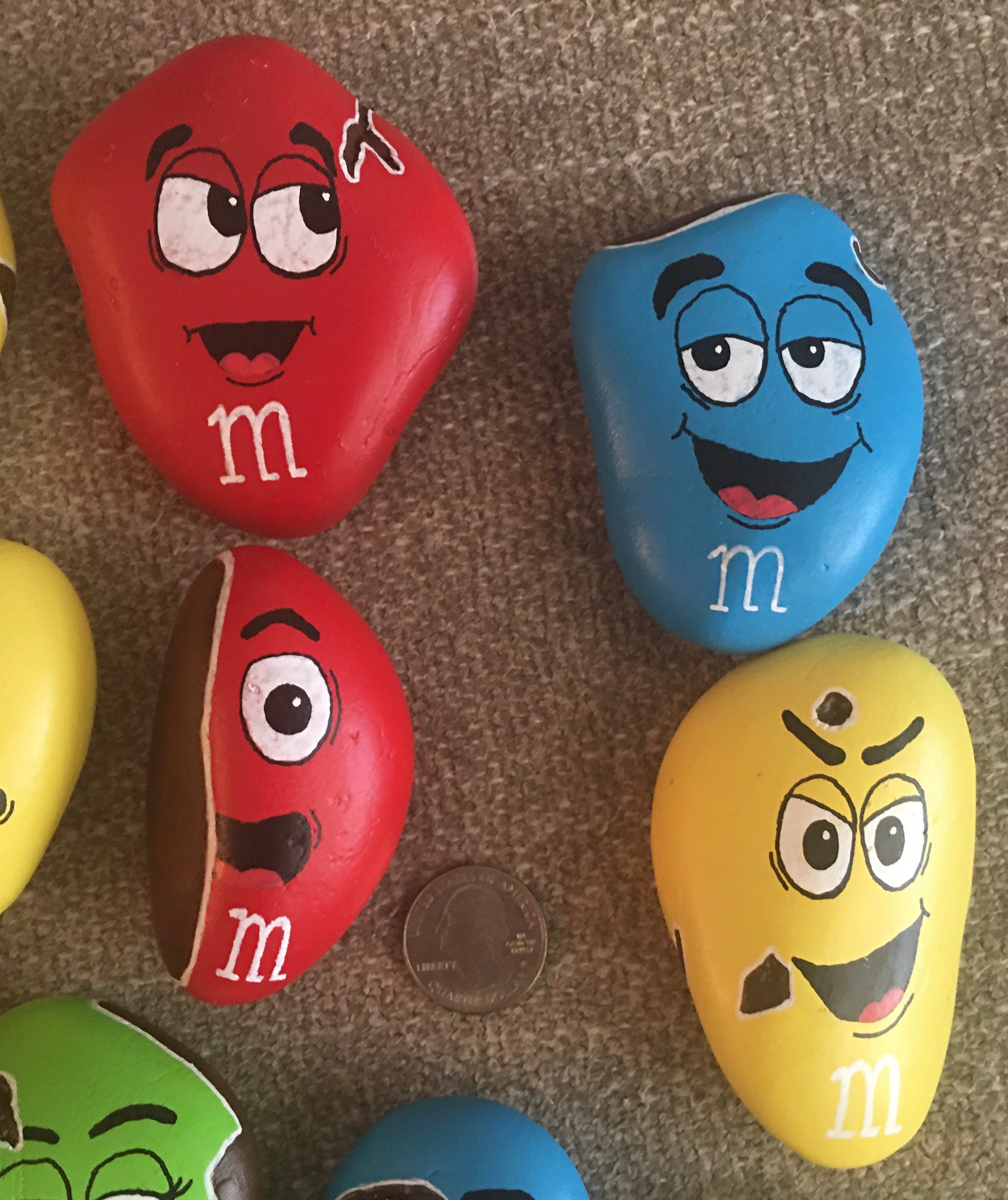 Giant Peanut M&M Candy Painted Rocks - Etsy