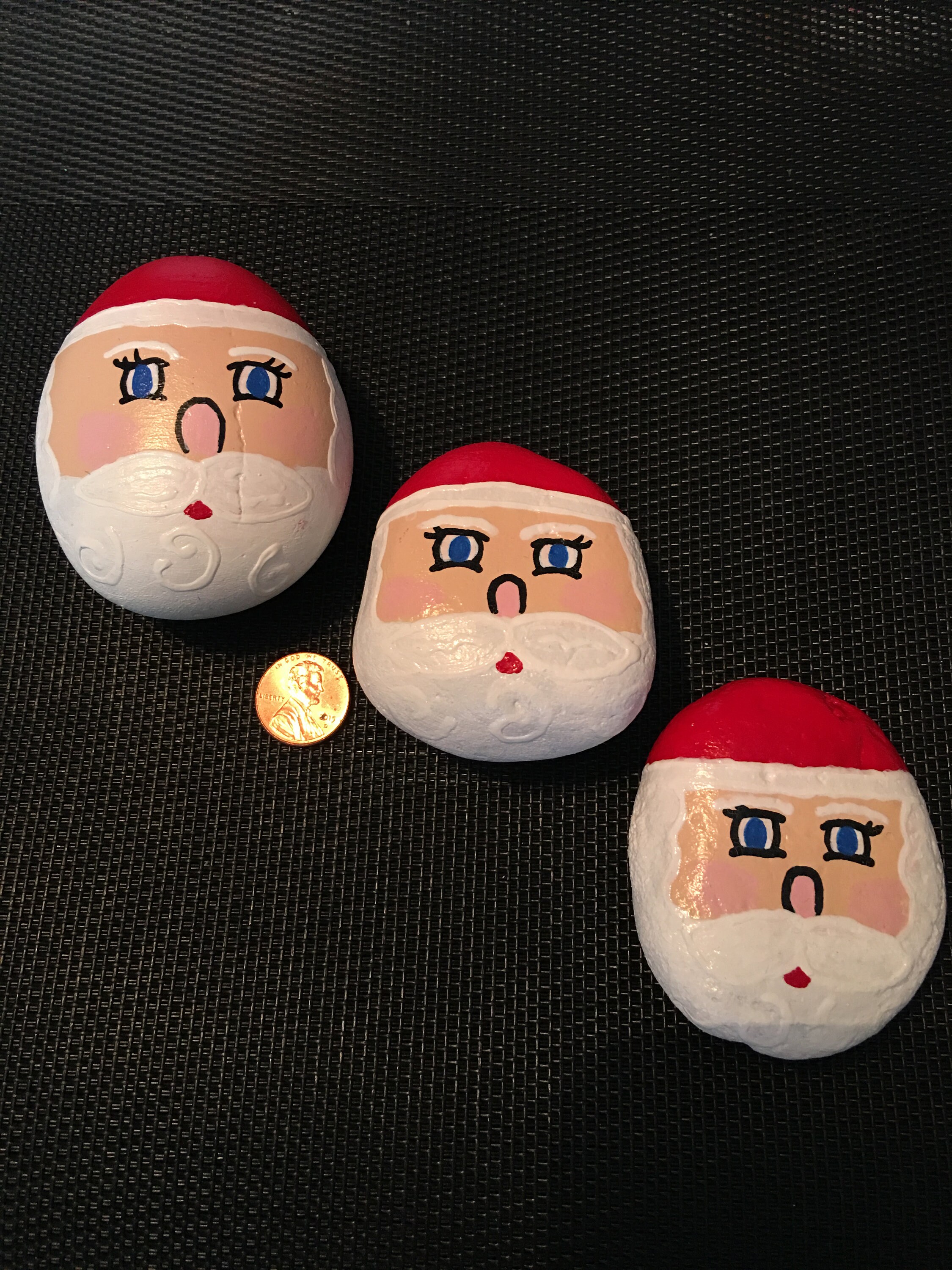 Christmas Santa Painted Rock - Etsy