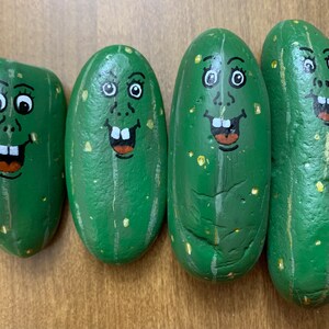Happy Pickle Painted Rock - Etsy
