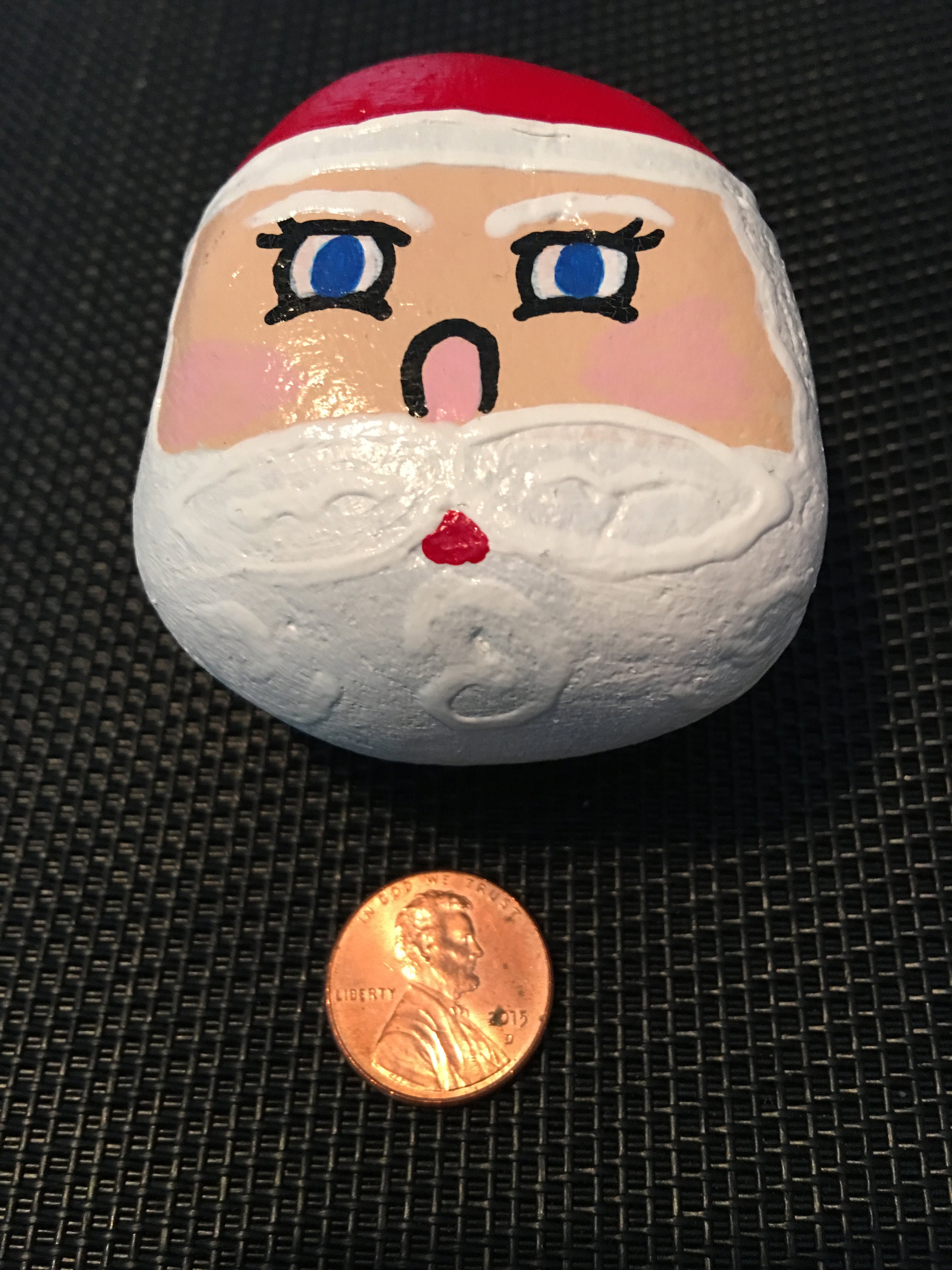 Christmas Santa Painted Rock - Etsy