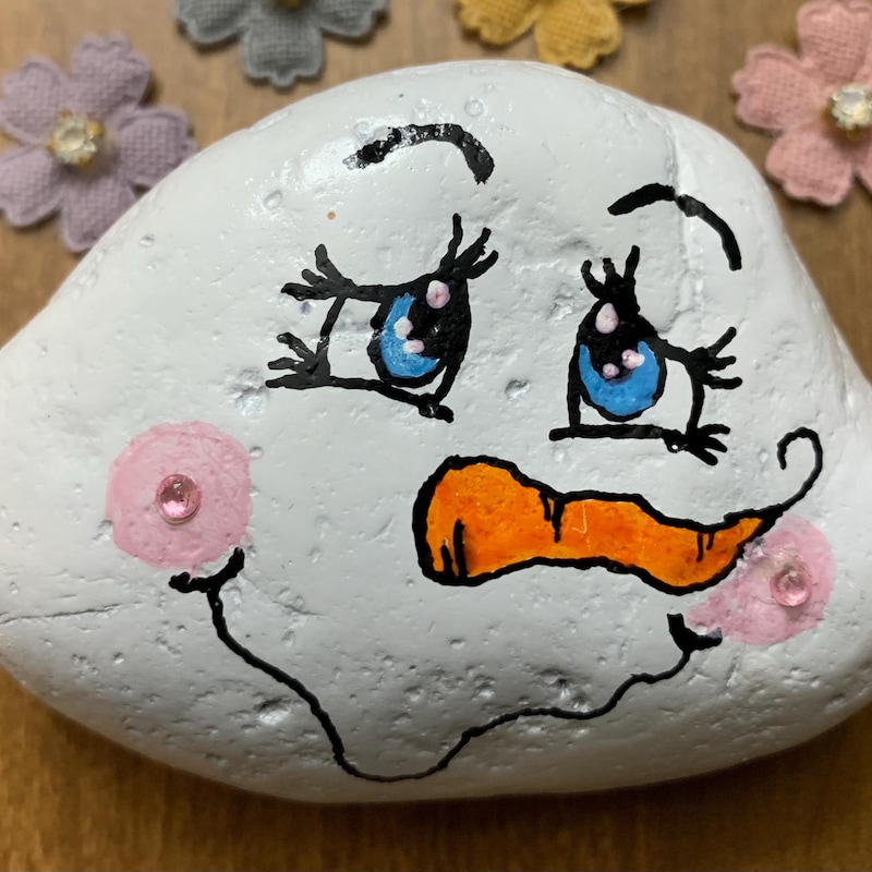 Painted Snowman Rocks - Etsy