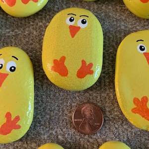 Yellow Easter Chicks, Painted Rocks - Etsy