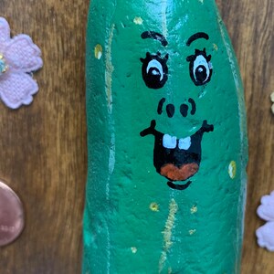 Happy Pickle Painted Rock - Etsy
