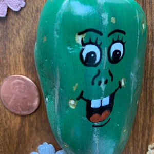Happy Pickle Painted Rock - Etsy