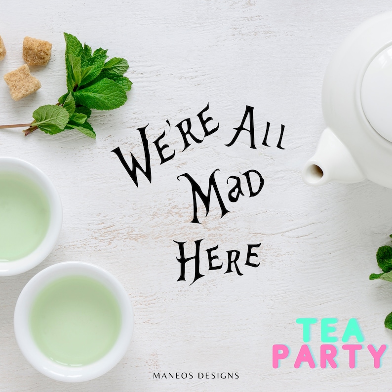 We're All Mad Here Alice in Wonderland Illustration (digital Download ...